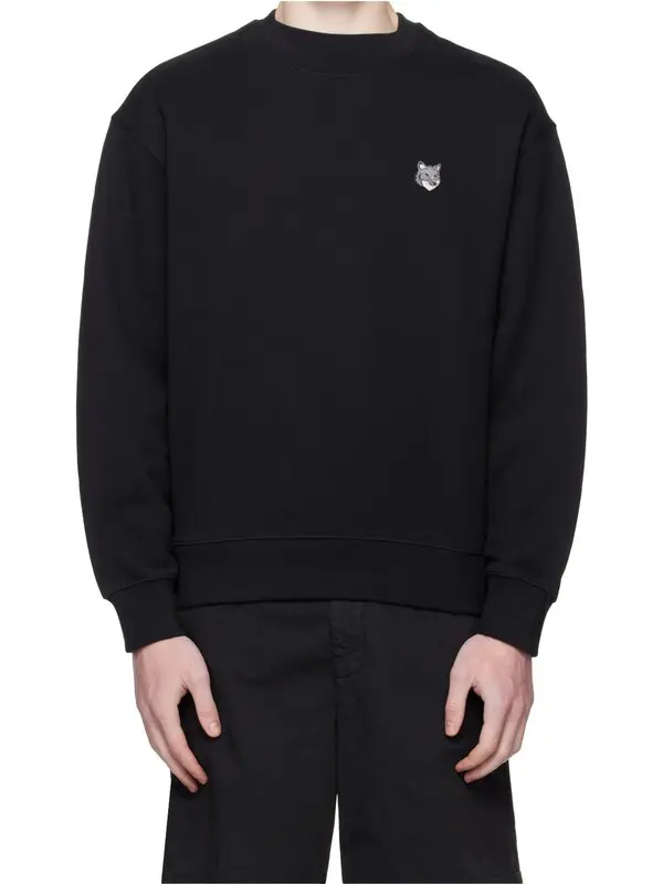 Maison Kitsuné Fox Head Crewneck Sweatshirt - Black