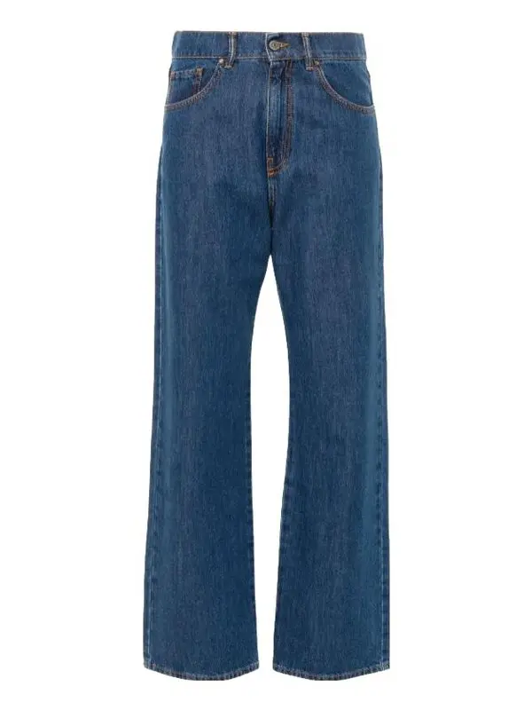 P.a.r.o.s.h Cigan Straight Jeans With Contrast Stitching - Blue