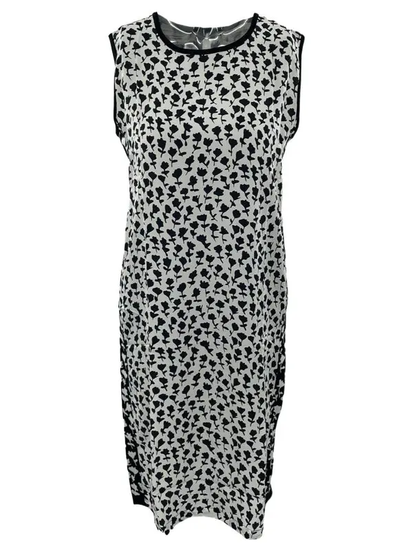 Max Mara Sleeveless Dress With Round Neck And Button Back - Gray