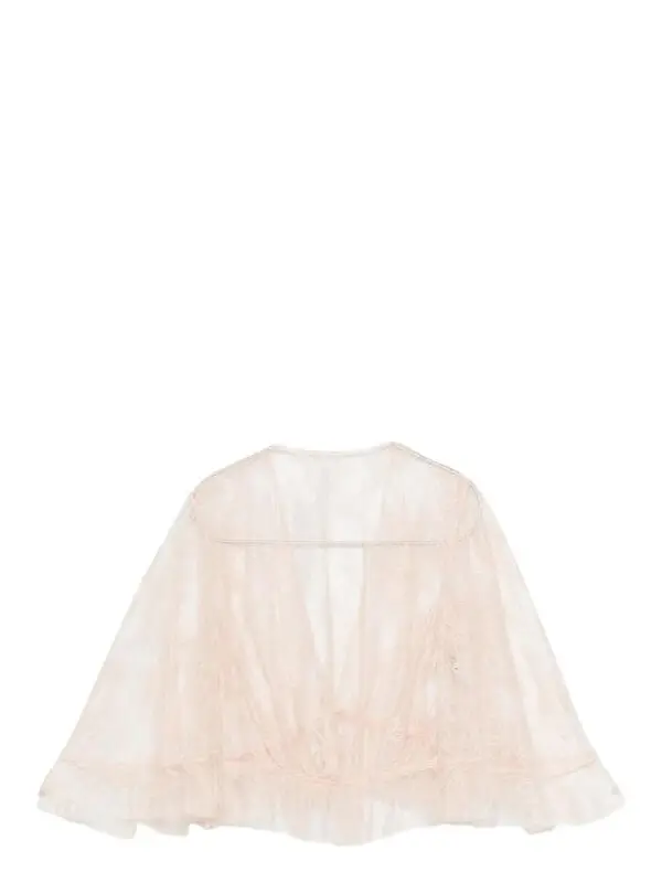 Alberta Ferretti Lace Trimmed Short Sleeve Shirt - Light Pink