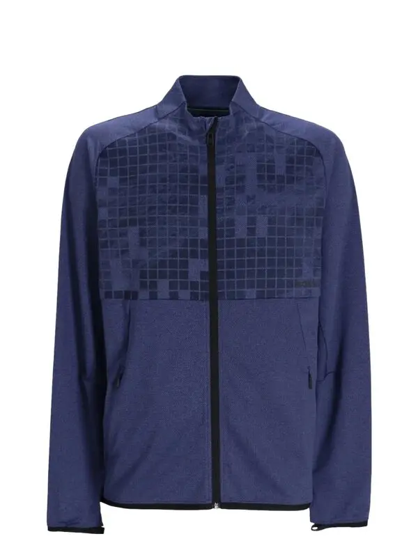 Hugo Boss Geometric-pattern Zip-up Sweatshirt - Blue