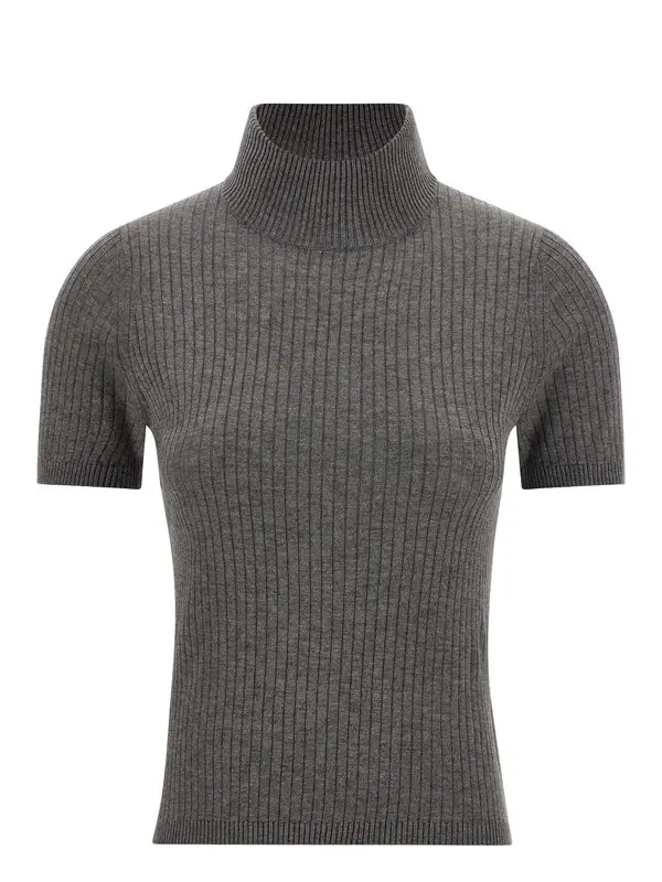 Max Mara Turtleneck Short-sleeved Jumper - Black