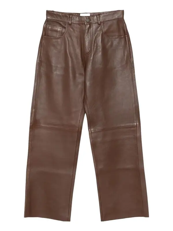 HAIKURE Leather Five-pocket Trousers - Brown
