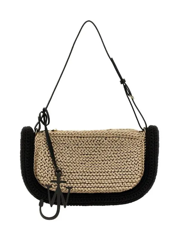 J.W.ANDERSON Jw Anderson Bumper-15 Crochet-knit Zip-up Shoulder Bag - Black