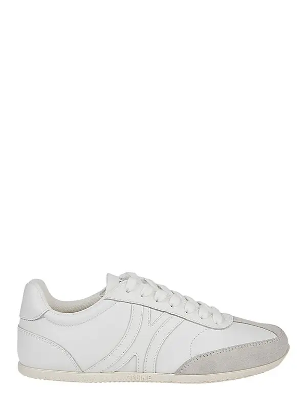 Celine Jogger Low Lace-up Sneakers In Calfskin Suede - White