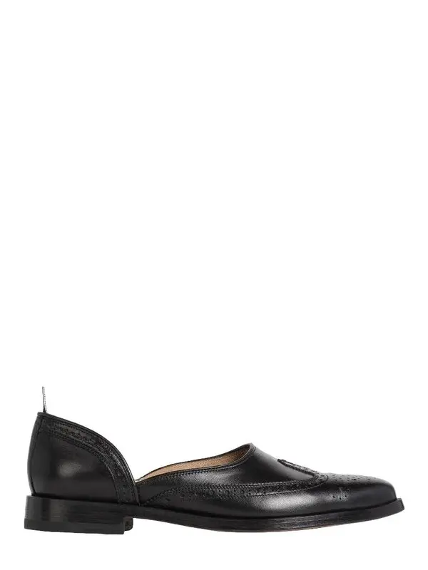 Thom Browne D'orsay Loafers With Brogue Detailing - Black