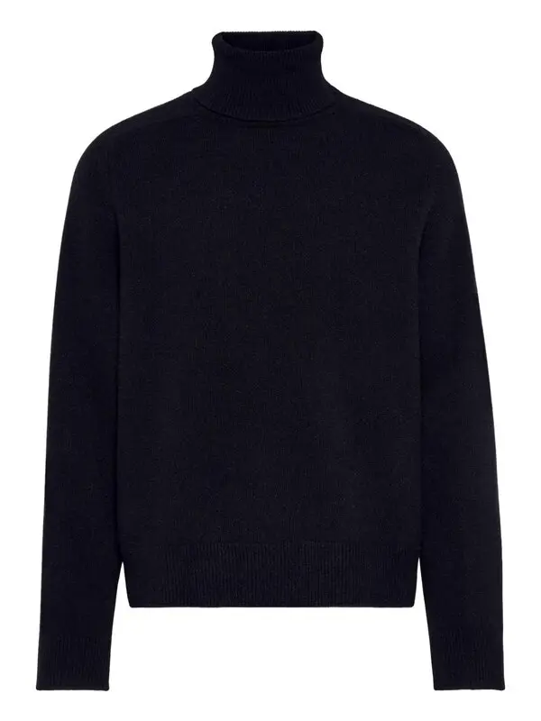 MAISON MARGIELA Roll-neck Knitted Jumper - Navy Blue