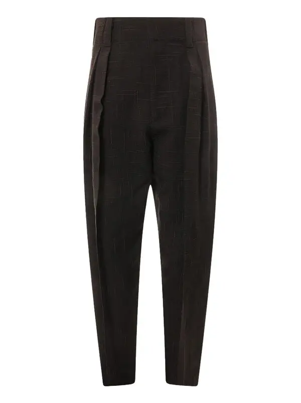 Bottega Veneta Criss-cross Pleated Wide-leg Trousers - Black