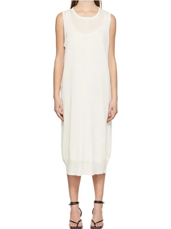 SYSTEM Round Neck Midi Dress - Off White
