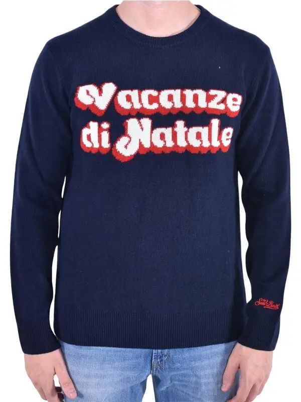 MC2 SAINT BARTH Vacanze Di Natale" Round Neck Sweater - Black