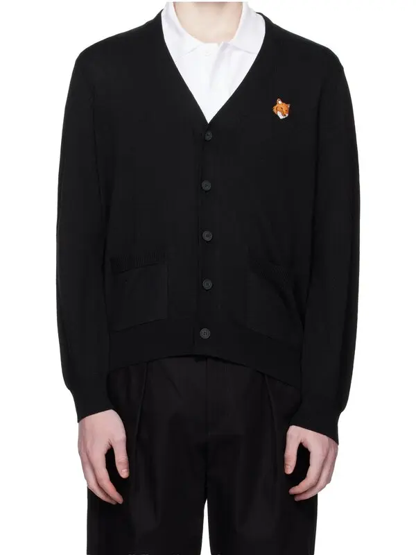 Maison Kitsuné Fox Head Cardigan - Black