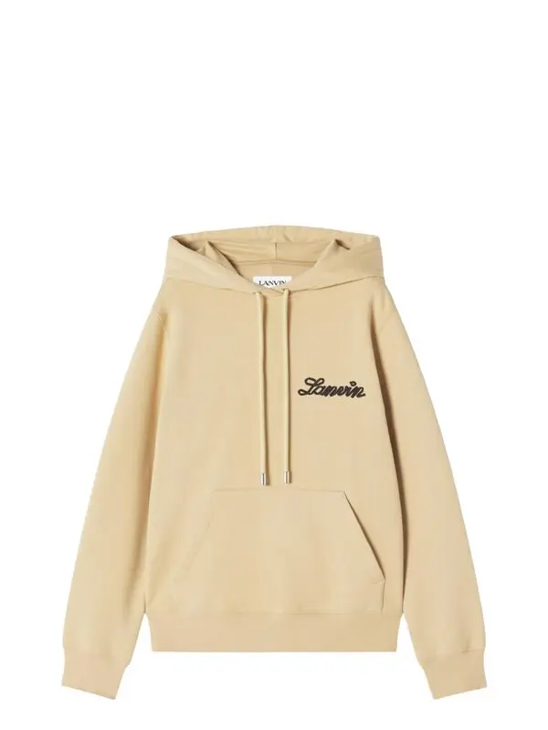 LANVIN Logo Detail Hoodie - Sand