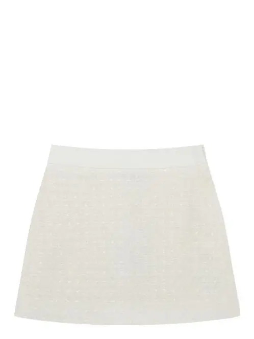 Casablanca Tweed Mini Skirt - Ivory