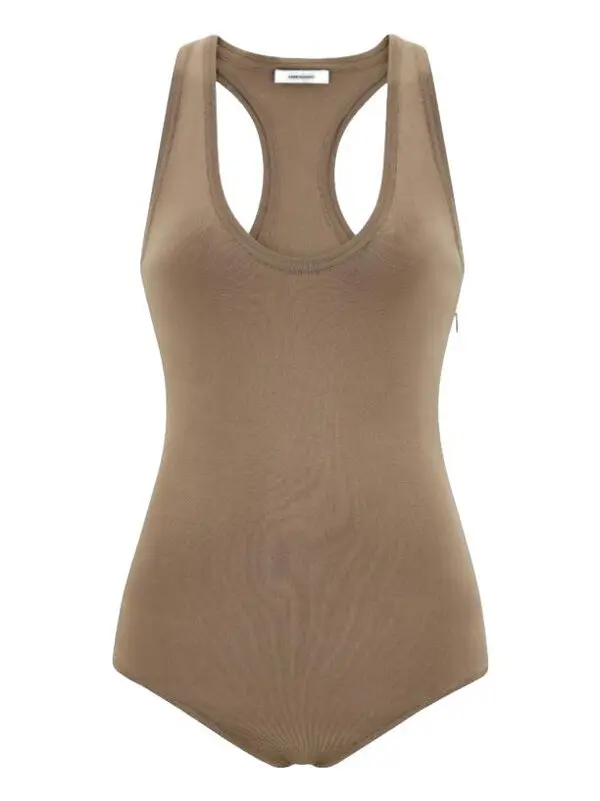FERRAGAMO Racerback Knitted Bodysuit - Hunting Green