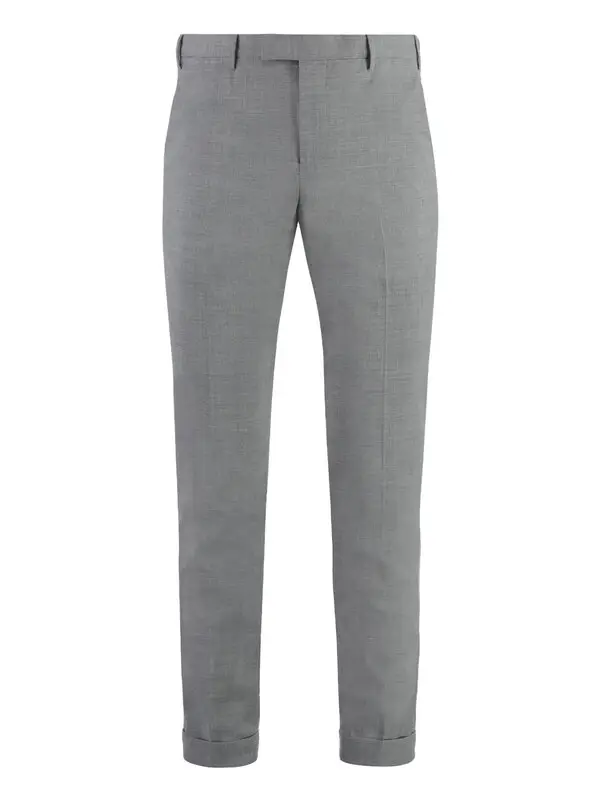 PT TORINO Tailored Straight-leg Trousers - Gray