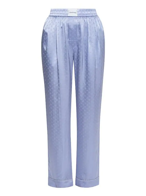 Alexander Wang Silk Jacquard Wide-leg Trousers - Blue