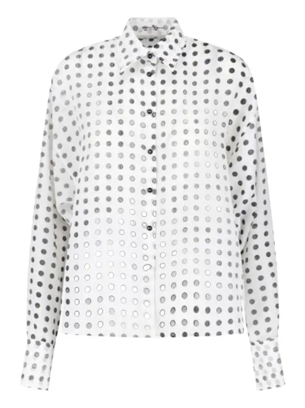Ermanno Scervino Polka Dot Silk Shirt - White