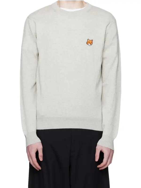 Maison Kitsuné Fox Head Regular Jumper - White