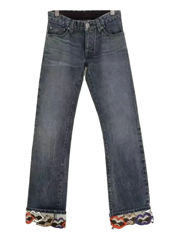 Chrome Hearts Belt Loop Jeans With Embellished Cuffs - Black