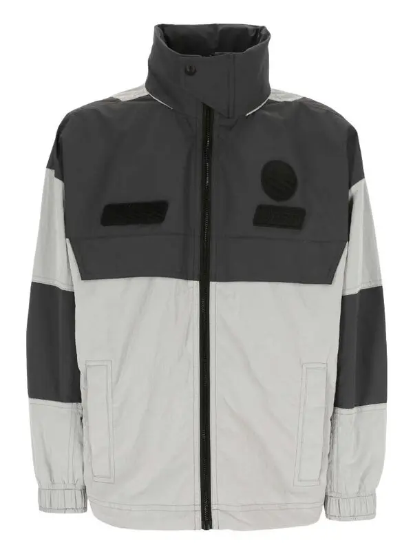 Hugo Boss Logo Patch Color Block Hooded Jacket - Black