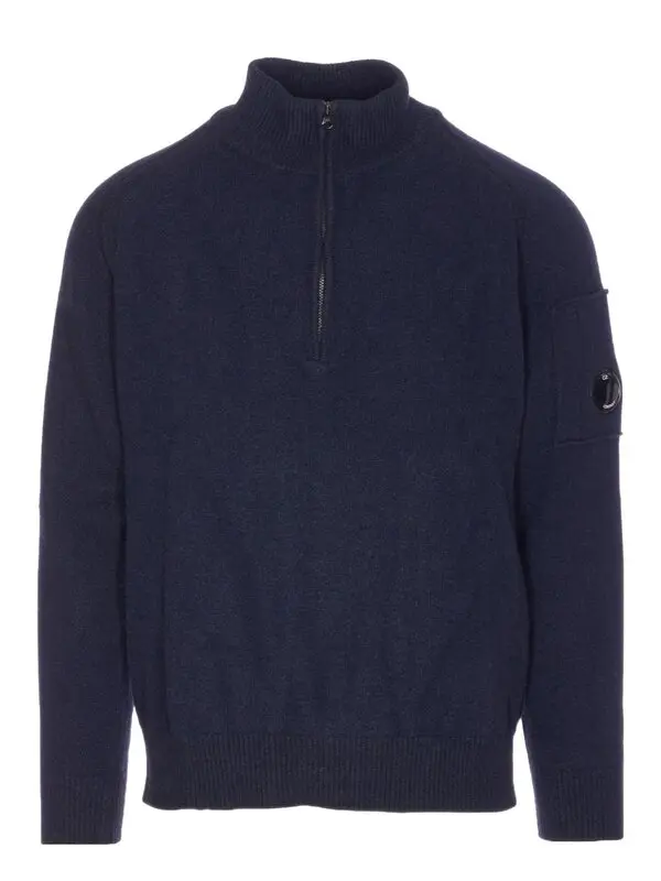 C.P. COMPANY Lens Zip-up Cardigan - Black