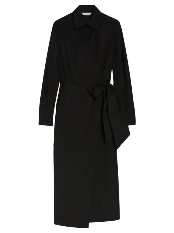 Max Mara Agrume Wrap Long-sleeved Midi Dress - Black