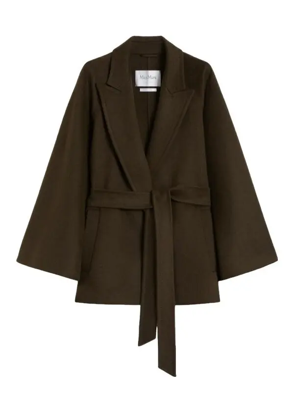 Max Mara Verna Belted Cape Coat - Black