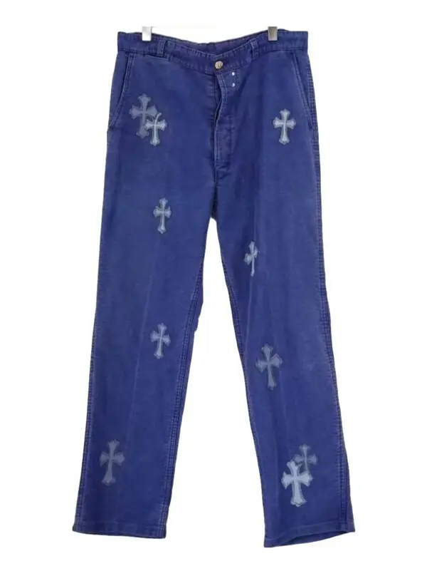 Chrome Hearts Belt Loop Jeans With Pocket Detailing - Blue