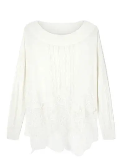Ermanno Scervino Guipure Lace Detailed Jumper - White