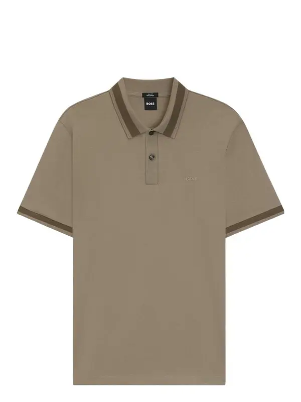 Hugo Boss Logo-detail Cotton Polo Shirt - Light Brown