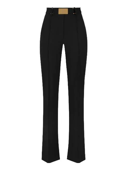 Elisabetta Franchi Belted Tailored Trousers - Black