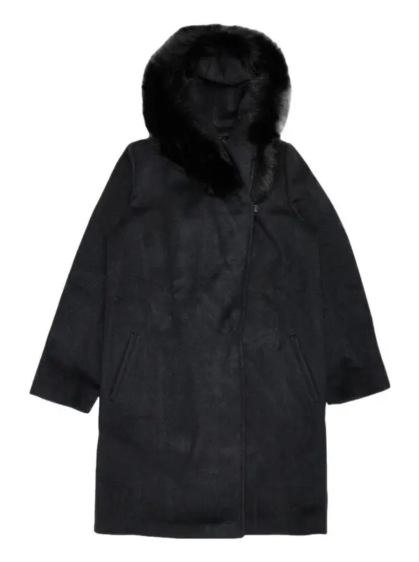 Max Mara Hooded Overcoat - Black