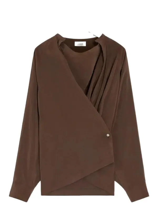 LEMAIRE Twisted Pleat Blouse - Brunette