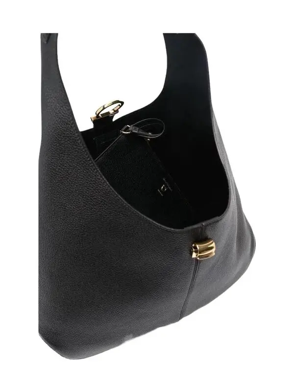 FERRAGAMO Small Gancini Hobo Bag - Black