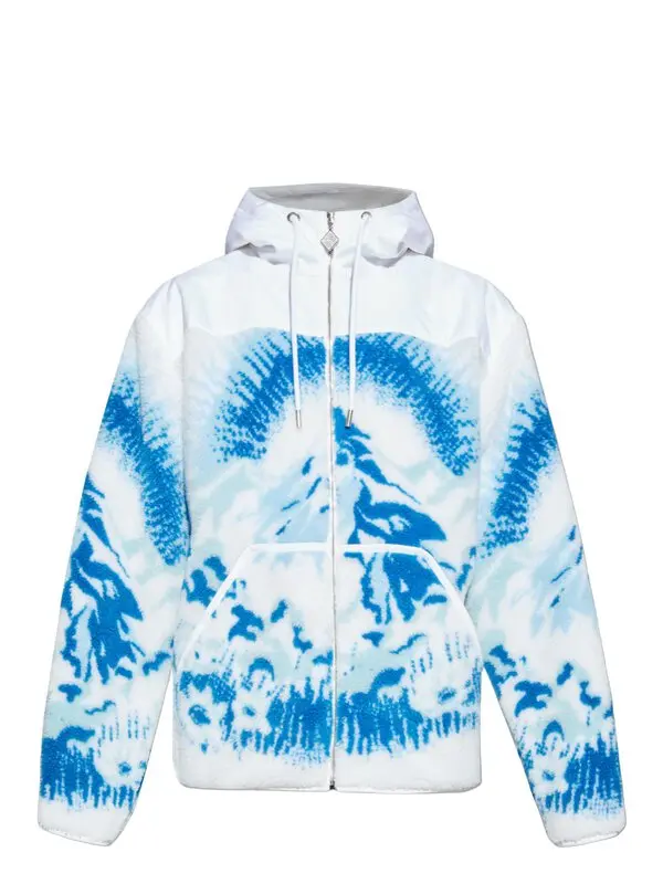 Casablanca Mountain Print Hooded Jacket - Blue