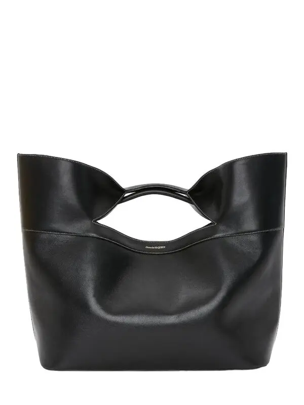 Alexander McQueen The Bow Logo Printed Tote Bag - Black