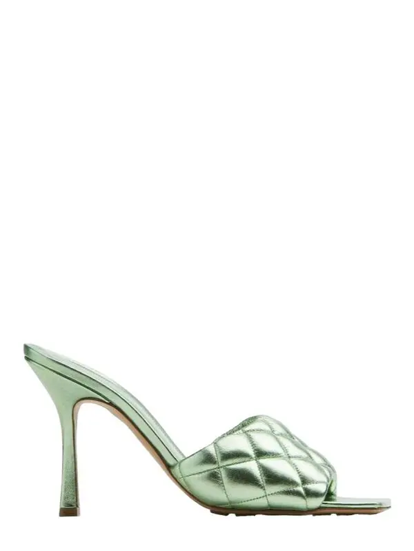 Bottega Veneta Quilted Padded Mules - Pistachio Color