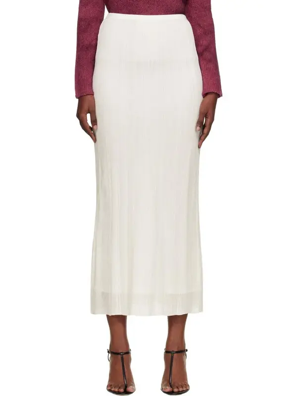 Gabriela Hearst Rib Knit Elastic Waist Skirt - White