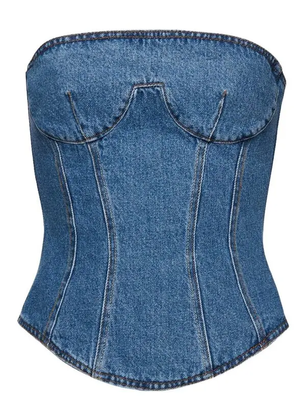 Magda Butrym Strapless Stitch Corset - Blue