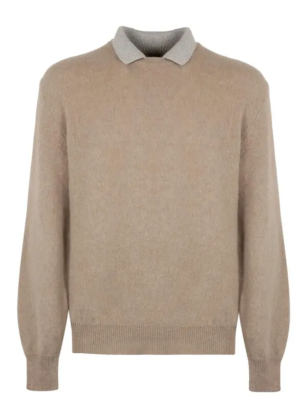Kiton Wool And Cashmere Pullover - Lightgrey