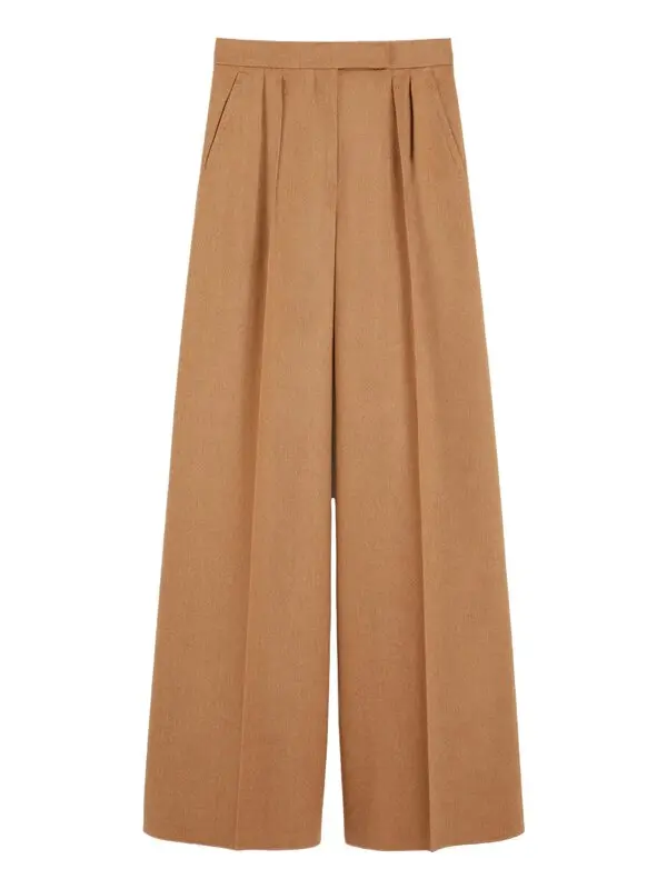 Max Mara Flared Wool Trousers - Camel