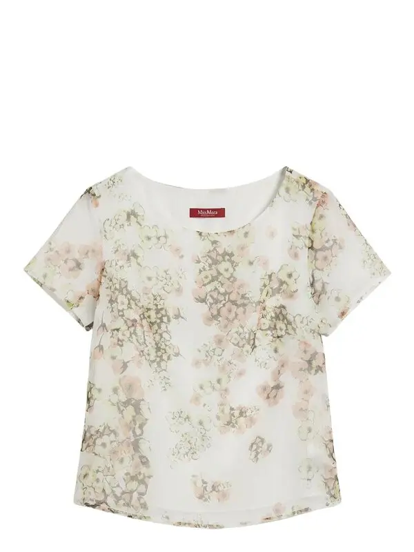 Max Mara Short Sleeve Floral Print Shirt - Gray