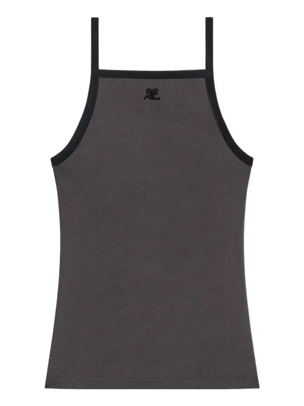 COURREGES Courrèges Strappy Square Neck Tank Top - Carbone/black