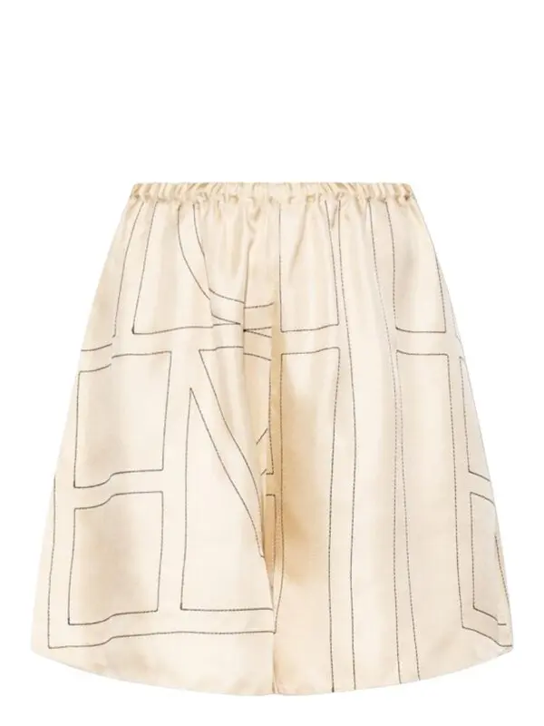 TOTEME Geometric Print Elasticated Waist Shorts - Nude