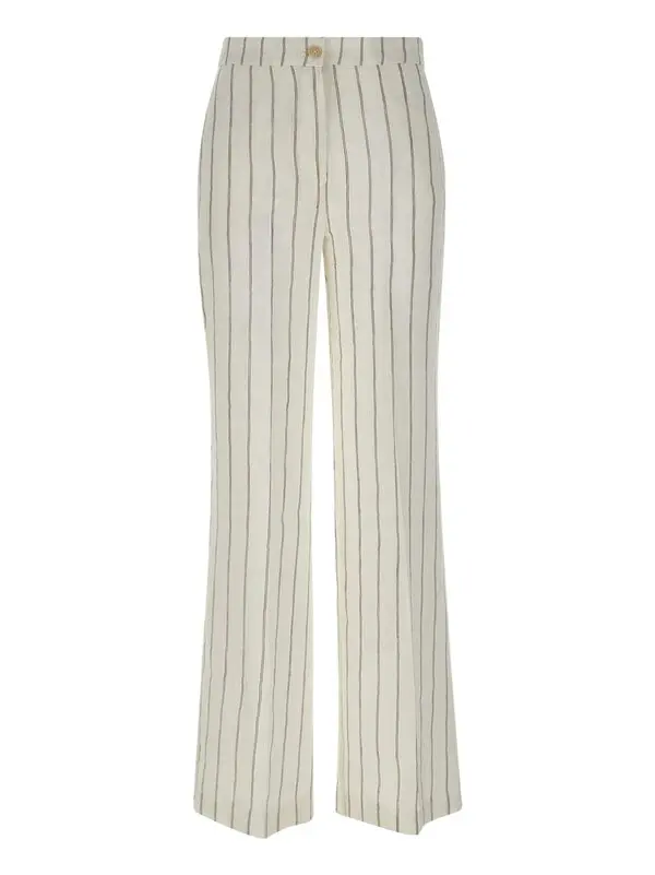 KAOS Striped Single-button Trousers - White