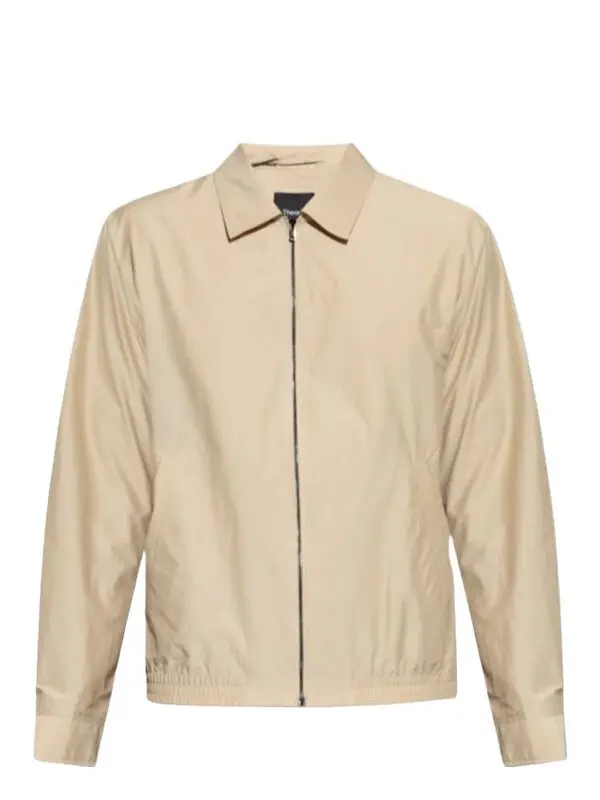 Theory Zip-up Lightweight Jacket With Lapel Collar - Nude
