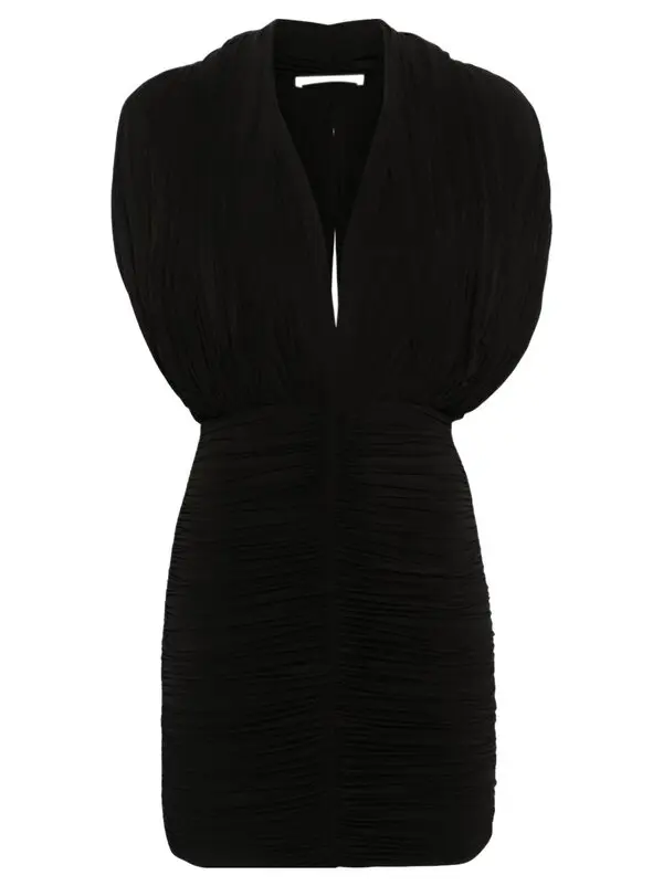 Philosophy Di Lorenzo Serafini V-neck Ruched Mini Dress - Black