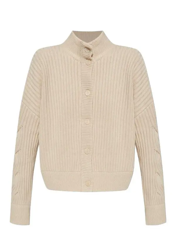 Max Mara Afelio High Neck Button-up Cardigan - Beige