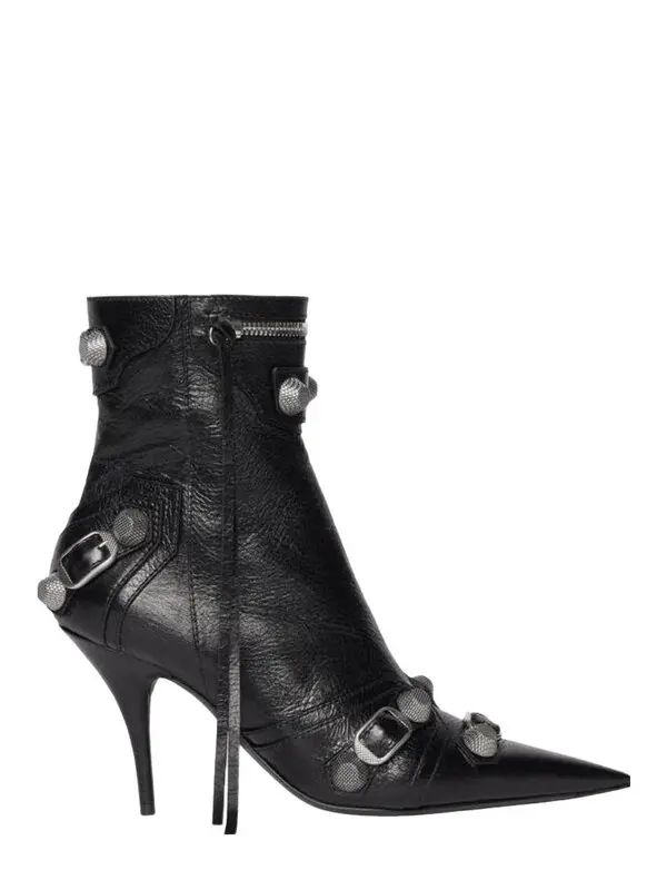Balenciaga Cagole Heeled Boots - Black