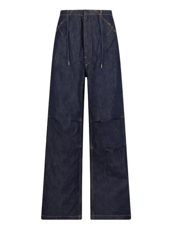 DARKPARK Daisy Contrast-stitching Wide Leg Jeans - Black